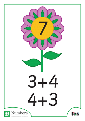 Additions Sheets (total 7) Flower Theme | Teaching Resources