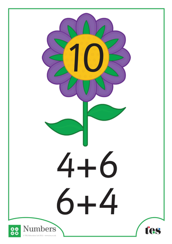 Additions Sheets (total 10) Flower Theme | Teaching Resources