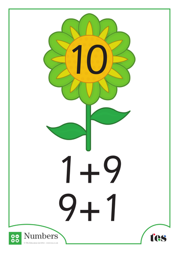 Additions Sheets (total 10) Flower Theme | Teaching Resources