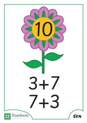 Additions Sheets (total 10) Flower Theme | Teaching Resources