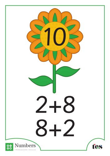 Additions Sheets (total 10) Flower Theme | Teaching Resources