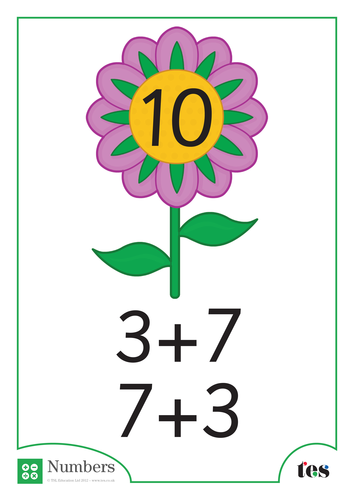 Additions Sheets (total 10) Flower Theme | Teaching Resources