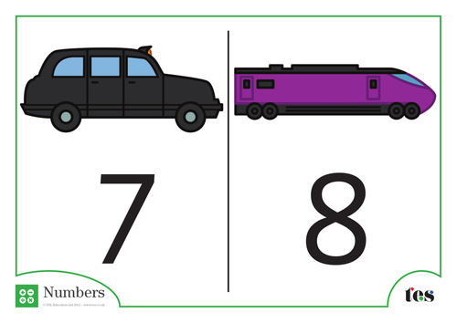Number Cards - Transport Theme 1-10 | Teaching Resources