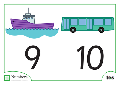 Number Cards - Transport Theme 1-10 | Teaching Resources