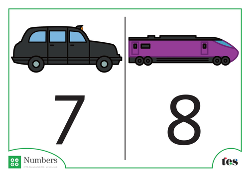 Number Cards - Transport Theme 1-10 | Teaching Resources