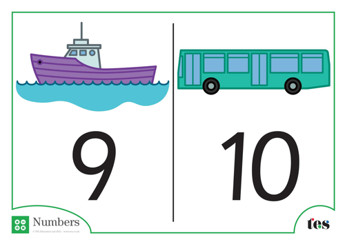 Number Cards - Transport Theme 1-10 | Teaching Resources