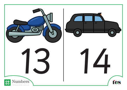 Number Cards - Transport Theme 11-20 | Teaching Resources