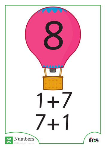 Additions Sheets (total 8) Balloon Theme | Teaching Resources