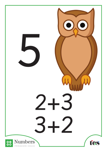 Additions Sheets (total 5) Owls Theme | Teaching Resources