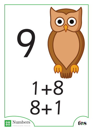 Additions Sheets (total 9) Owls Theme | Teaching Resources