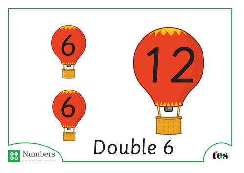 Doubles - Balloons Theme (Double 6) | Teaching Resources