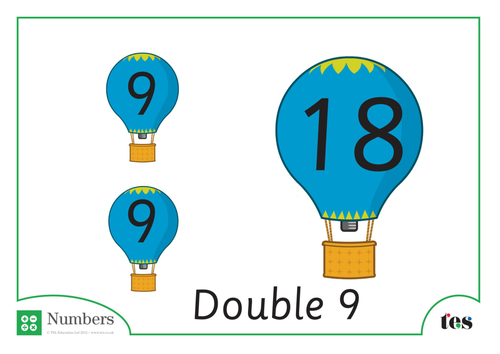 Doubles - Balloons Theme (Double 9) | Teaching Resources