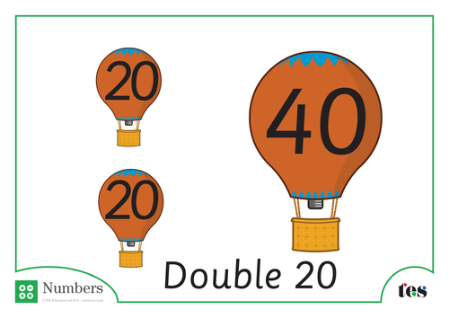 Doubles - Balloons Theme (Double 20) | Teaching Resources