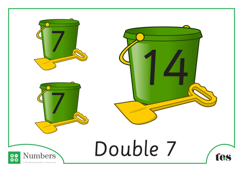 Doubles - Buckets Theme (Double 7) | Teaching Resources