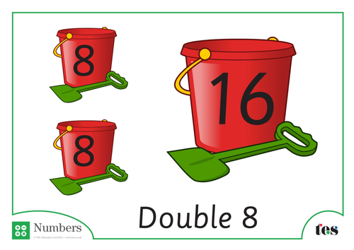 Doubles - Buckets Theme (Double 8) | Teaching Resources