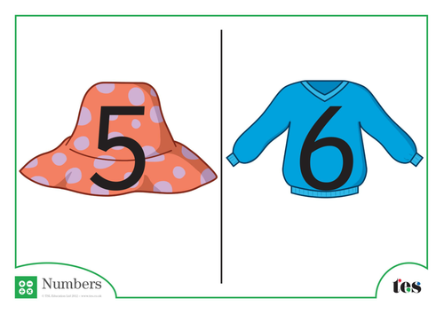 Number Cards - Clothing Theme 1-10 | Teaching Resources