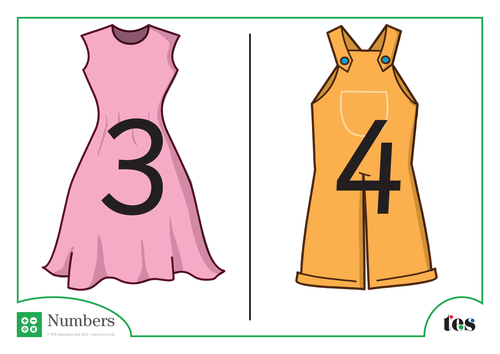 Number Cards - Clothing Theme 1-10 | Teaching Resources