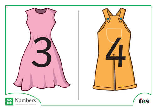 Number Cards - Clothing Theme 1-10 | Teaching Resources