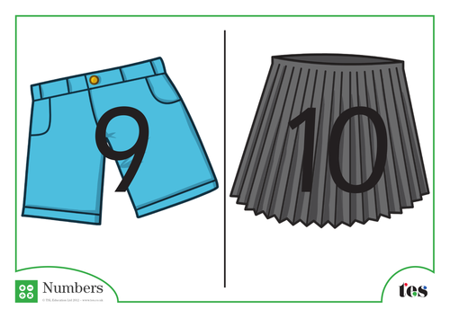 Number Cards - Clothing Theme 1-10 | Teaching Resources