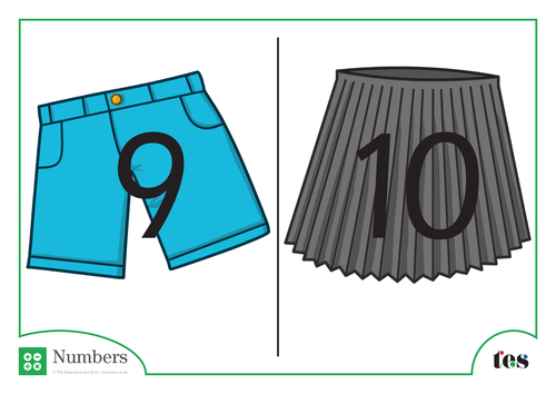 Number Cards - Clothing Theme 1-10 | Teaching Resources