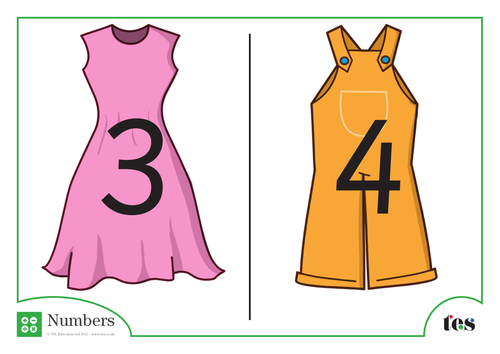 Number Cards - Clothing Theme 1-10 | Teaching Resources