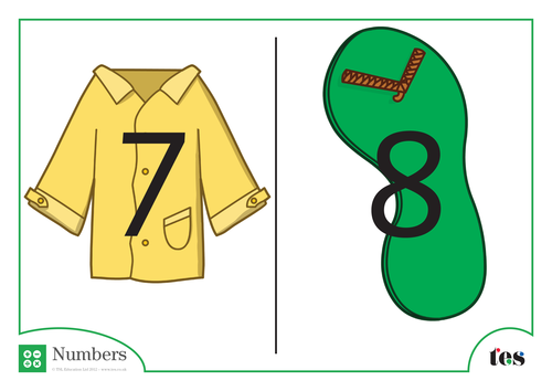 Number Cards - Clothing Theme 1-10 | Teaching Resources