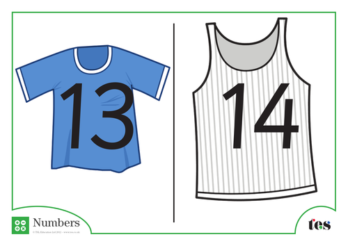 Number Cards - Clothing Theme 11-20 | Teaching Resources