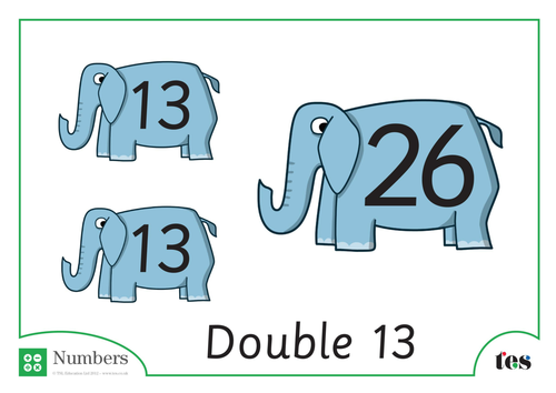 Doubles - Elephants Theme (Double 13) | Teaching Resources