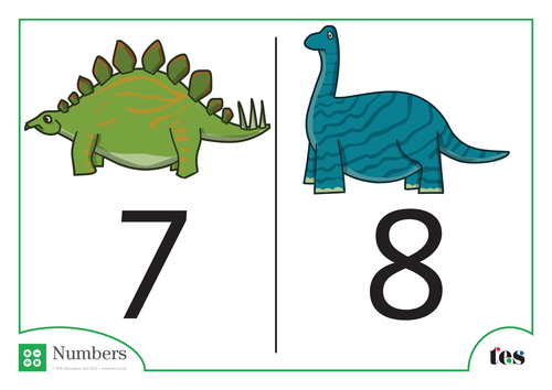 Number Cards - Dinosaur Theme 1-10 | Teaching Resources