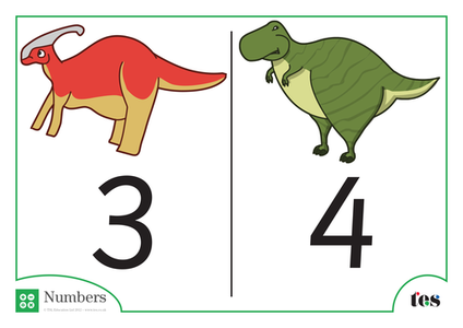 Number Cards - Dinosaur Theme 1-10 by TES1231 - UK Teaching Resources - TES