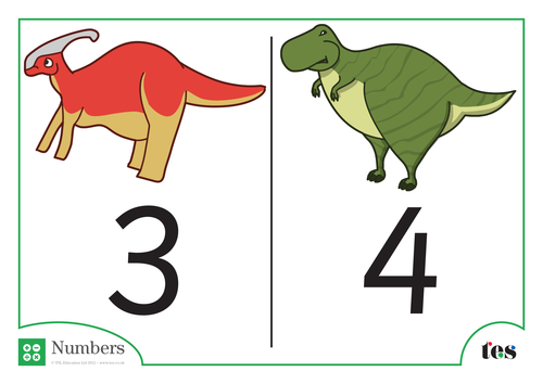 Number Cards - Dinosaur Theme 1-10 | Teaching Resources