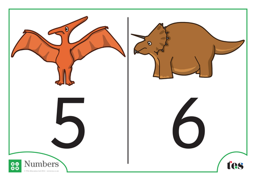 Number Cards - Dinosaur Theme 1-10 | Teaching Resources