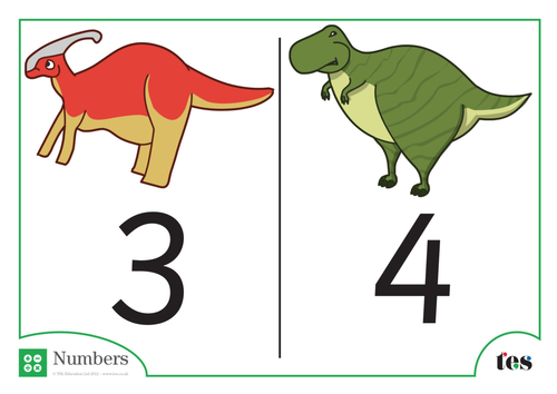 Number Cards - Dinosaur Theme 1-10 | Teaching Resources