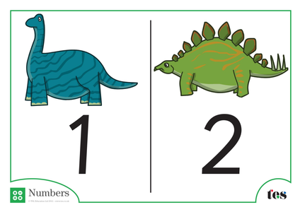 Number Cards - Dinosaur Theme 1-10 by TES1231 - UK Teaching Resources - TES