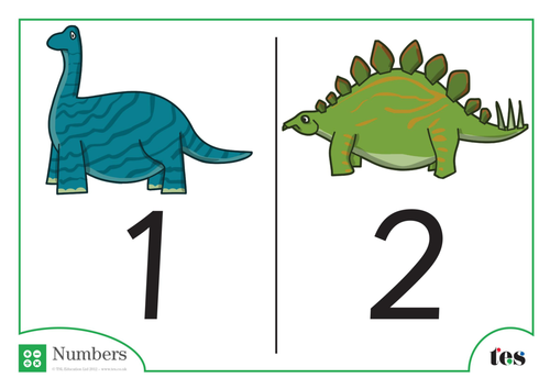 Number Cards - Dinosaur Theme 1-10 | Teaching Resources