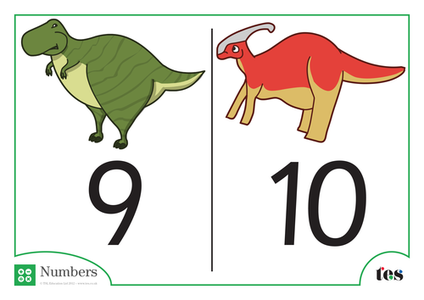 Number Cards - Dinosaur Theme 1-10 by TES1231 - UK Teaching Resources - TES