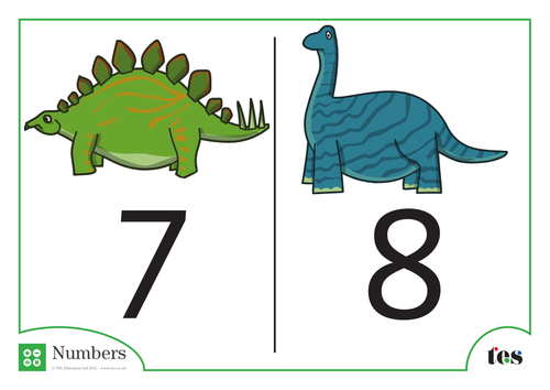 Number Cards - Dinosaur Theme 1-10 | Teaching Resources