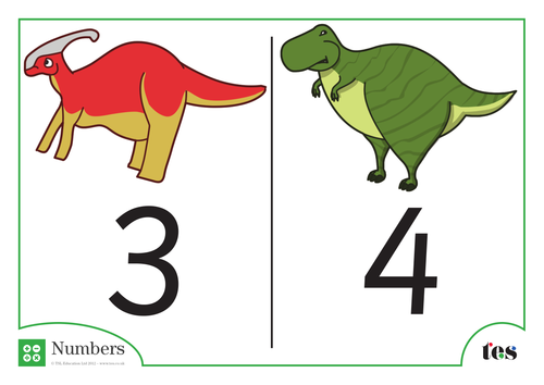 Number Cards - Dinosaur Theme 1-10 | Teaching Resources