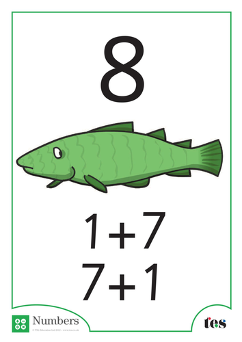 Additions Sheets (total 8) Fish Theme | Teaching Resources