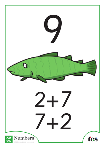 Additions Sheets (total 9) Fish Theme | Teaching Resources