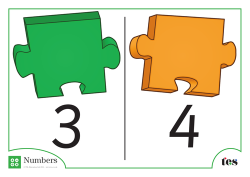 Number Cards - Jigsaw Pieces Theme 1-10 | Teaching Resources