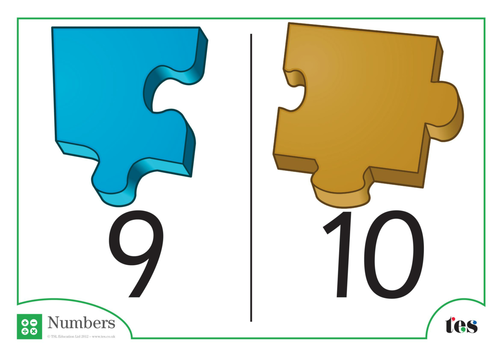 Number Cards - Jigsaw Pieces Theme 1-10 | Teaching Resources
