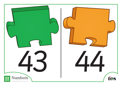 Number Cards - Jigsaw Pieces Theme 41-50 | Teaching Resources