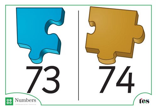 Number Cards - Jigsaw Pieces Theme 71-80 | Teaching Resources
