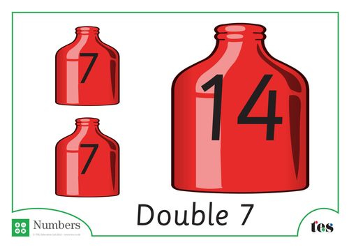 Doubles - Bottles Theme (Double 7) | Teaching Resources