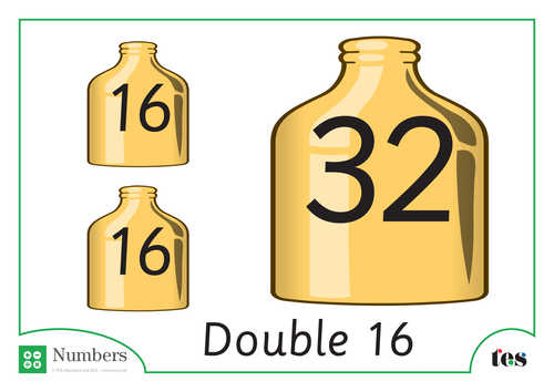 Doubles - Bottles Theme (Double 16) | Teaching Resources