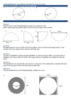 Area of a Circle: Further Questions Worksheet by swaller25 - UK ...
