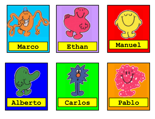 Mr Men & Little Miss Name Labels for pegs etc | Teaching Resources