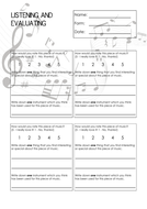 General Listening & Appraising Sheet (4 songs/pg) | Teaching Resources