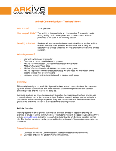 Animal Communication | Teaching Resources